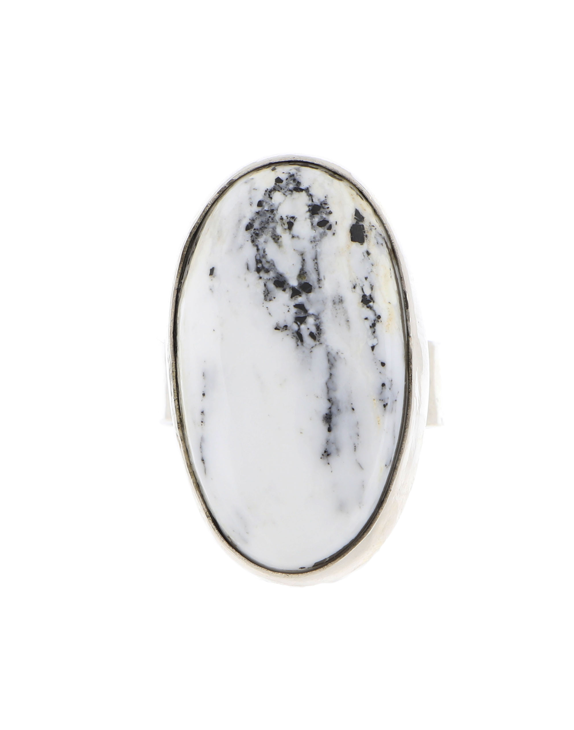 Navajo Ring with White Buffalo by Leon Martinez