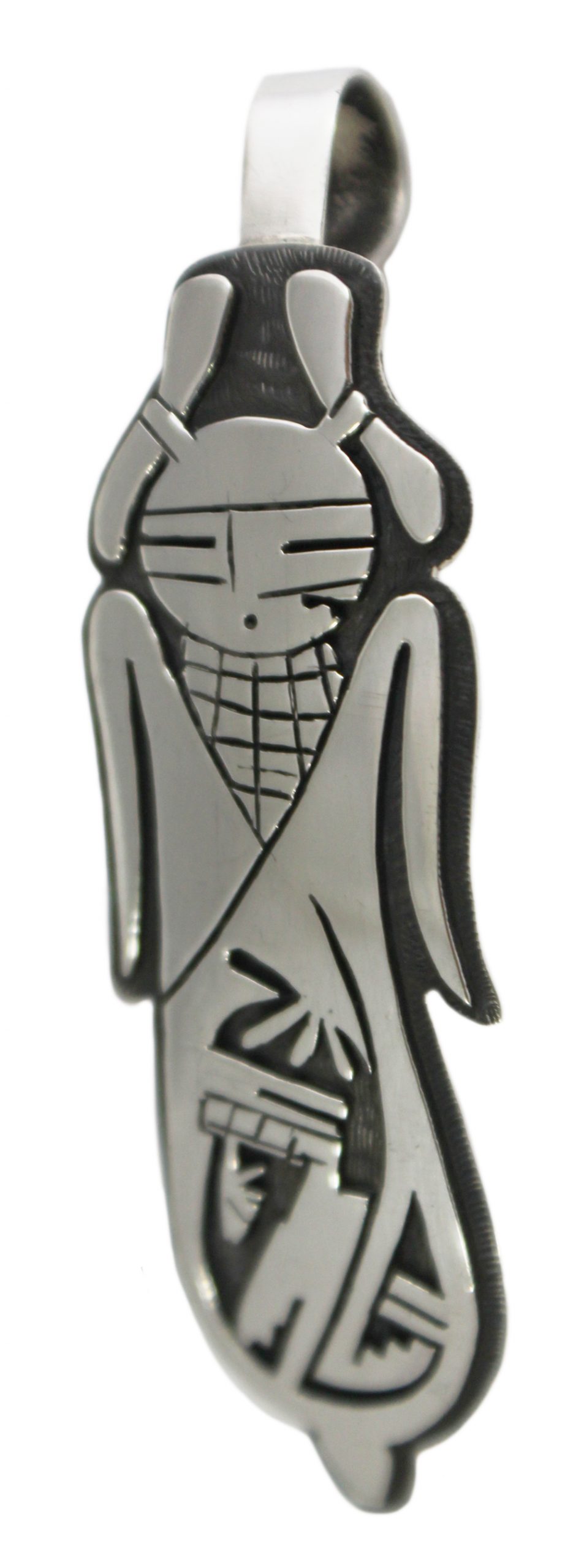 Sterling Silver Hopi Overlay Pendant by Berra Dawahongva